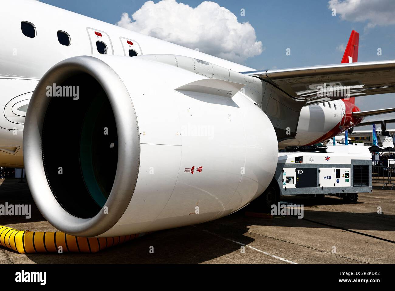 Le Bourget, France. 21st June, 2023. EMBRAER E2 from the HELVETIC company at the Paris Air Show ...
