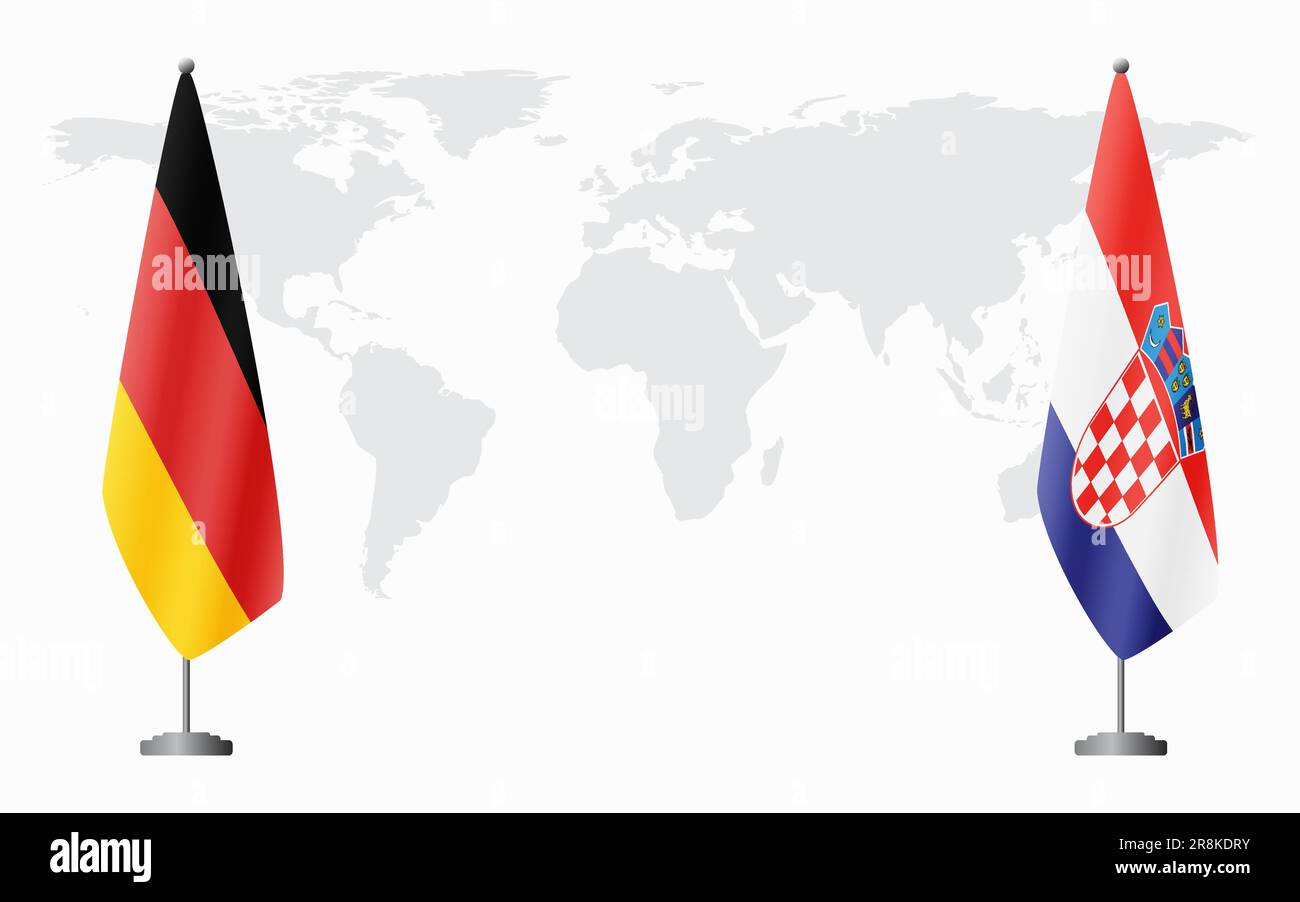 Germany and Croatia flags for official meeting against background of ...