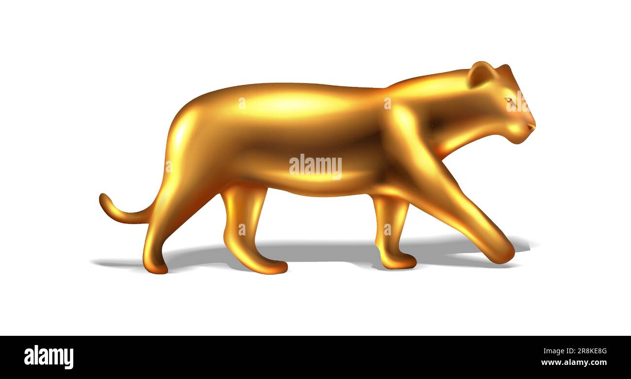 Realistic Vector illustration. advertisement template. Golden tiger ...