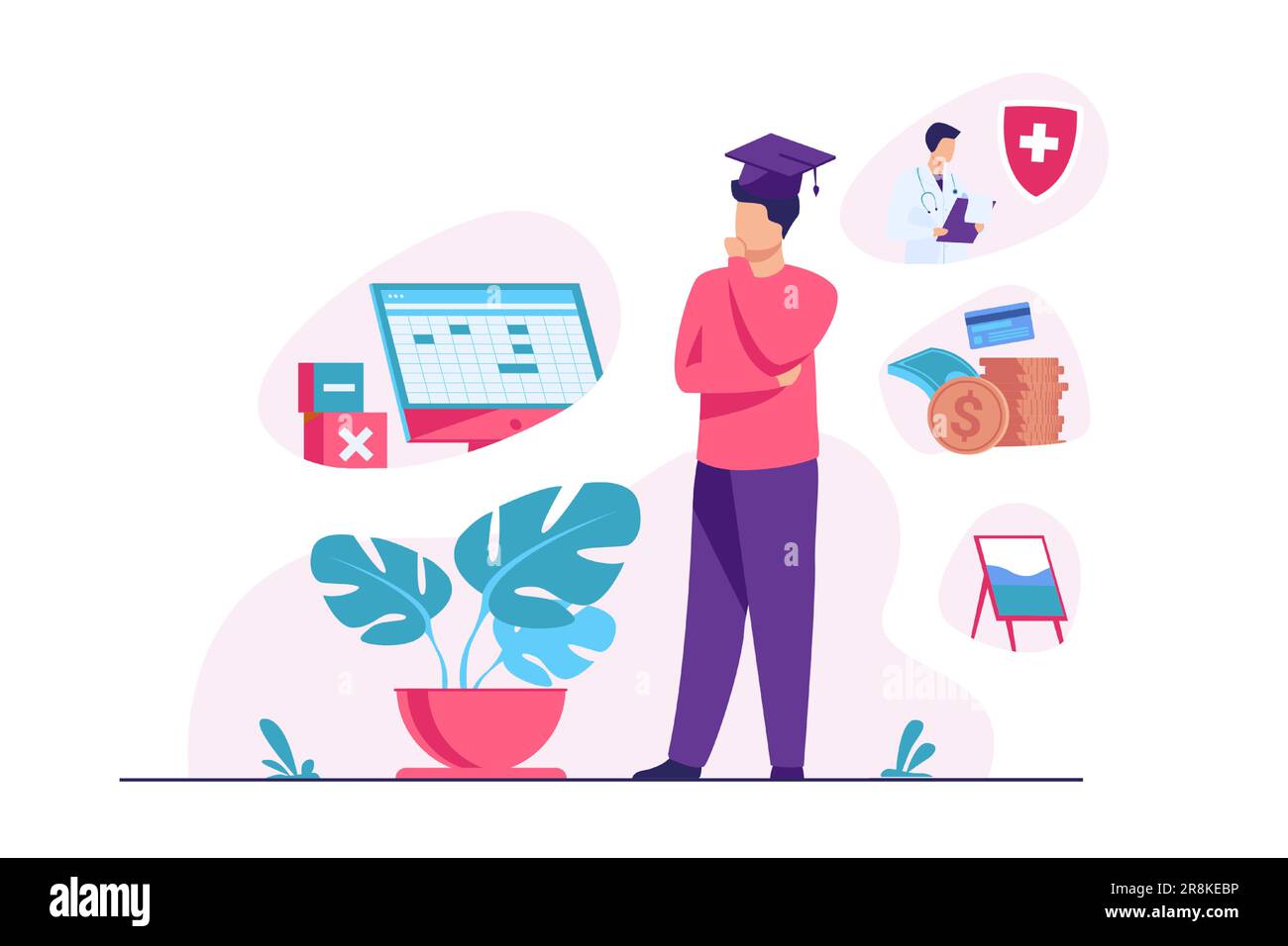 Man thinking cap Stock Vector Images - Alamy