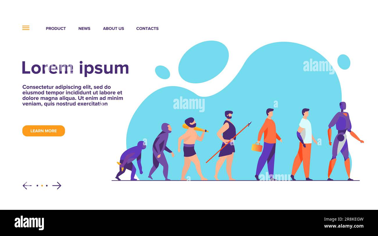 Human evolution from monkey to cyborg Stock Vector Image & Art - Alamy