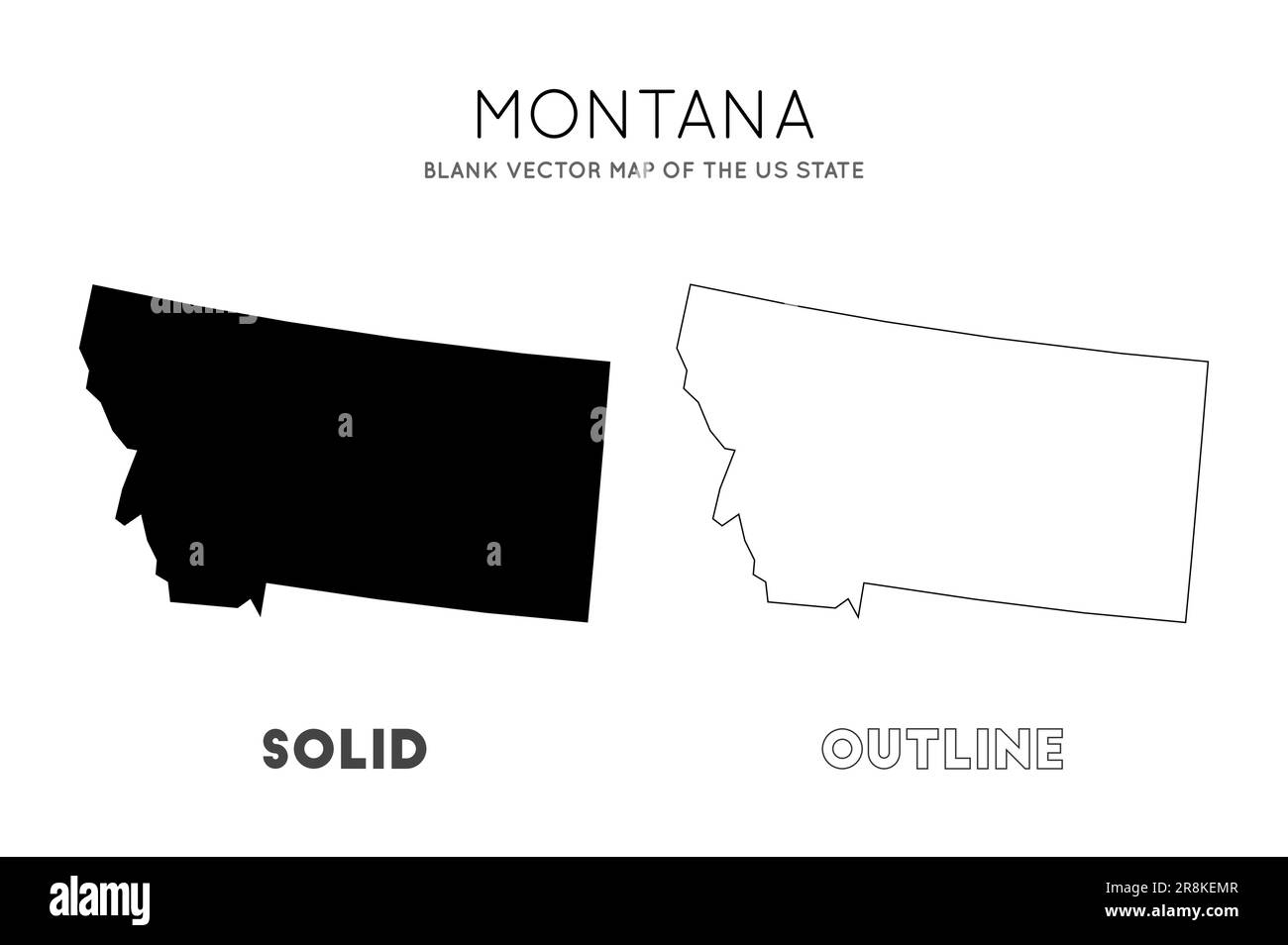 Montana Map Blank Vector Map Of The Us State Borders Of Montana For Your Infographic Vector