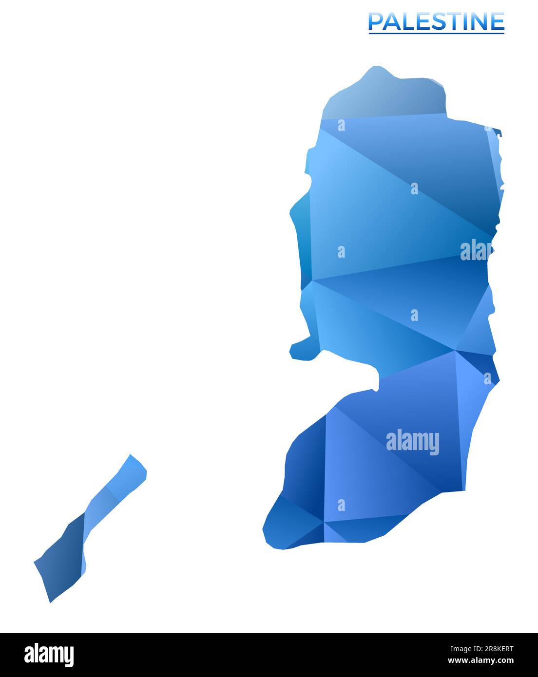 Vector polygonal Palestine map. Vibrant geometric country in low poly style. Attractive ...