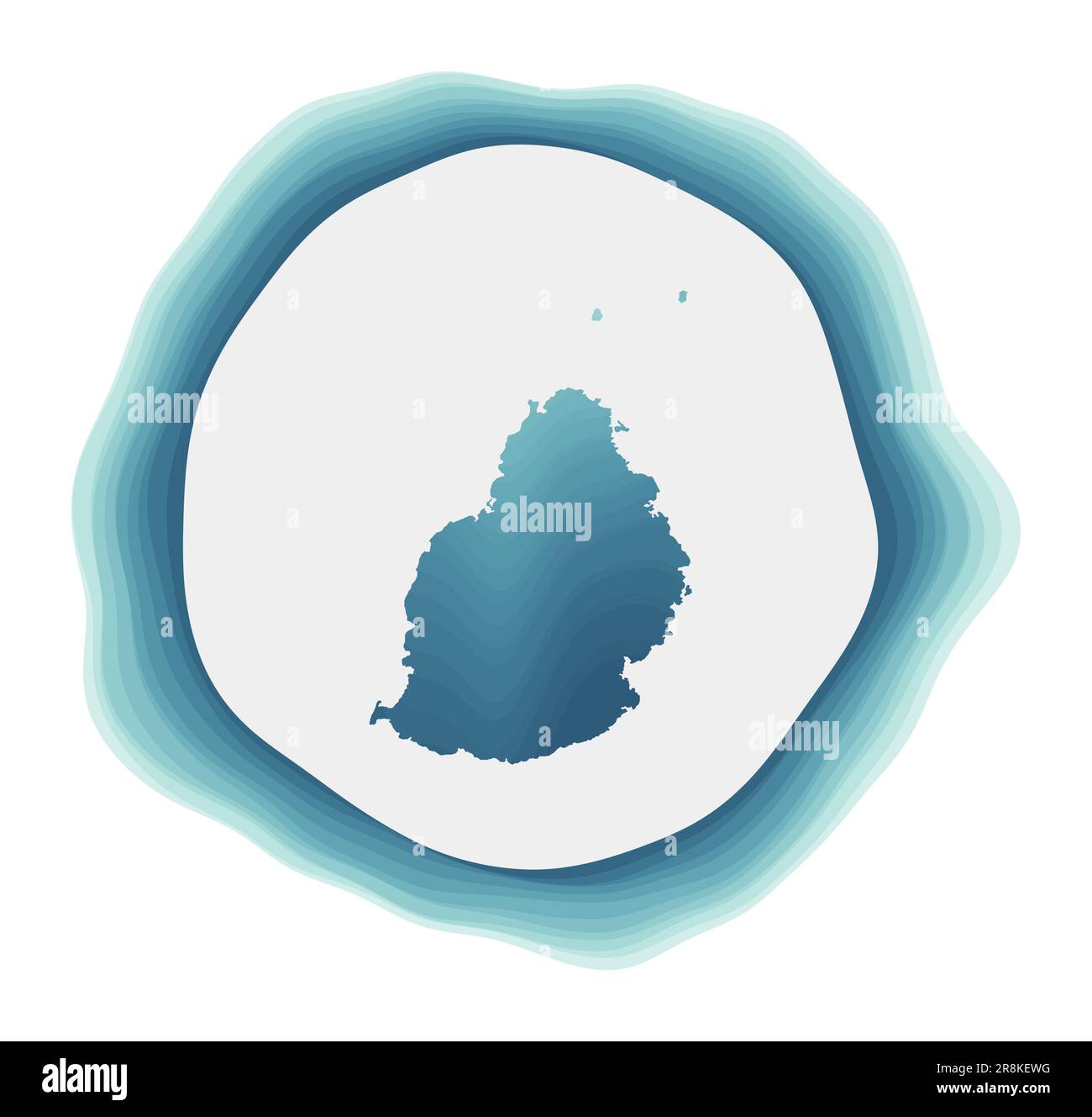 Mauritius logo. Badge of the island. Layered circular sign around ...