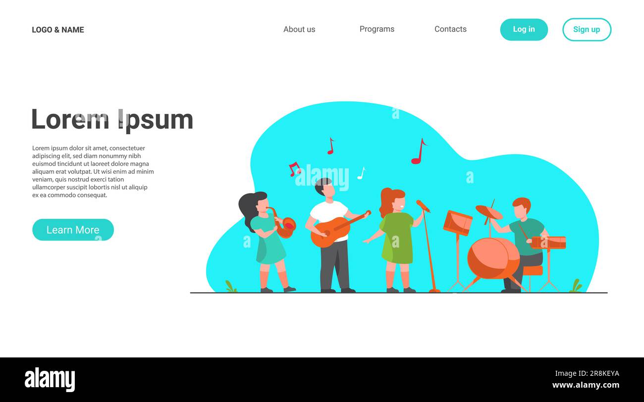 Cute young musicians at school music festival Stock Vector Image & Art ...