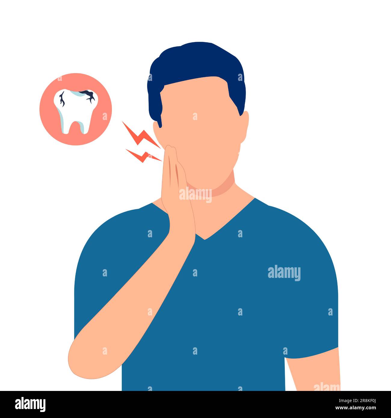 Vector of a young man with a toothache Stock Vector Image & Art - Alamy