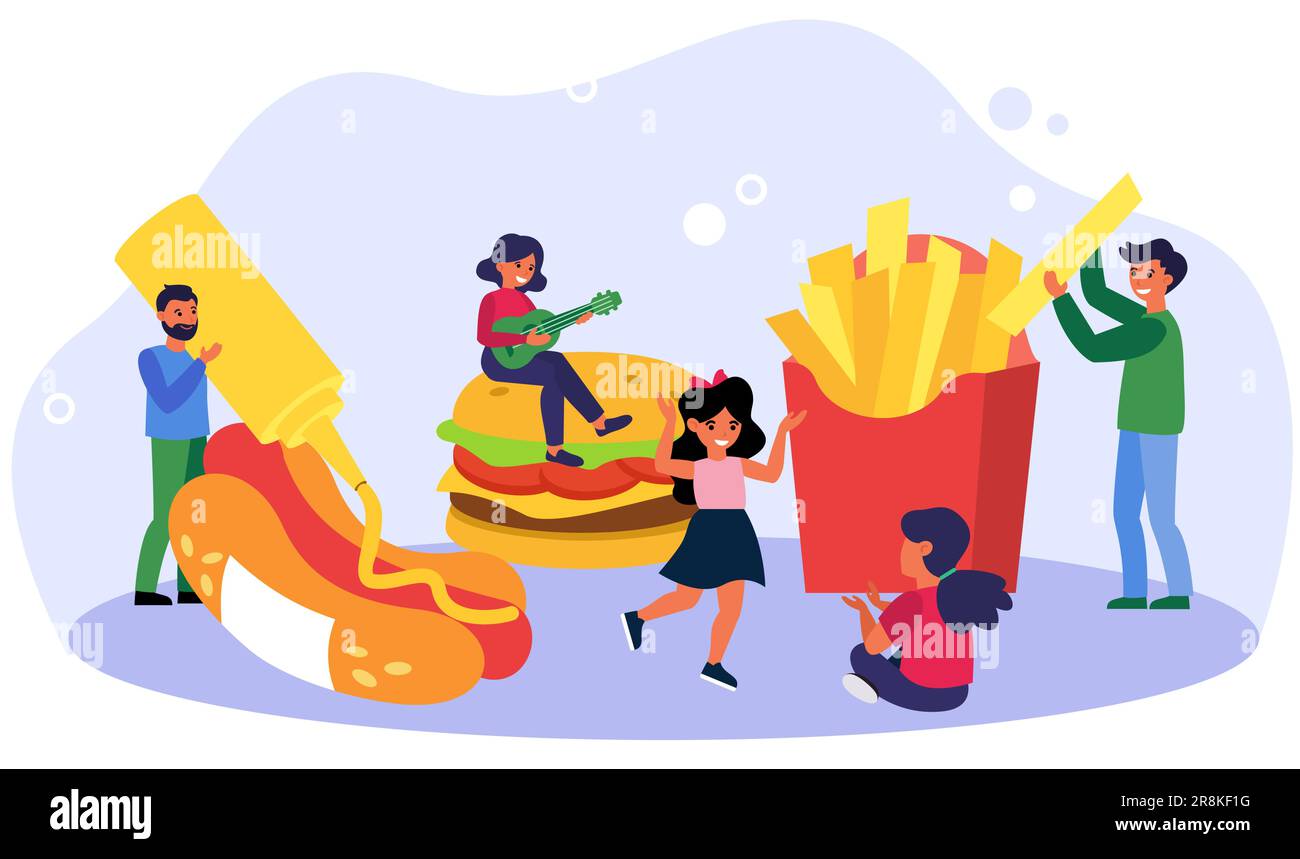 Happy people enjoying fast food party Stock Vector Image & Art - Alamy Happy people enjoying fast food party Stock Vector Image & Art - Alamy