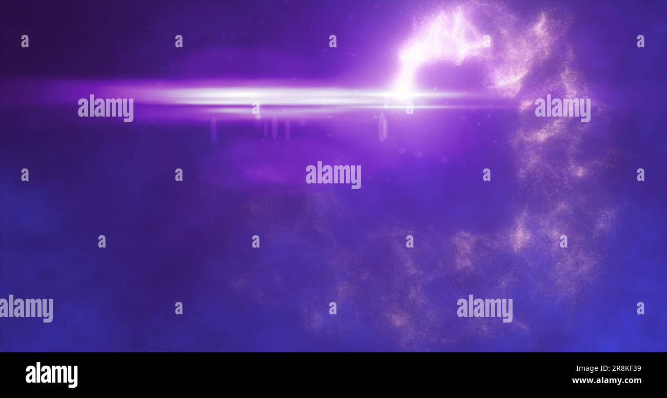 Abstract purple glowing energy magic particle comet flying along path ...