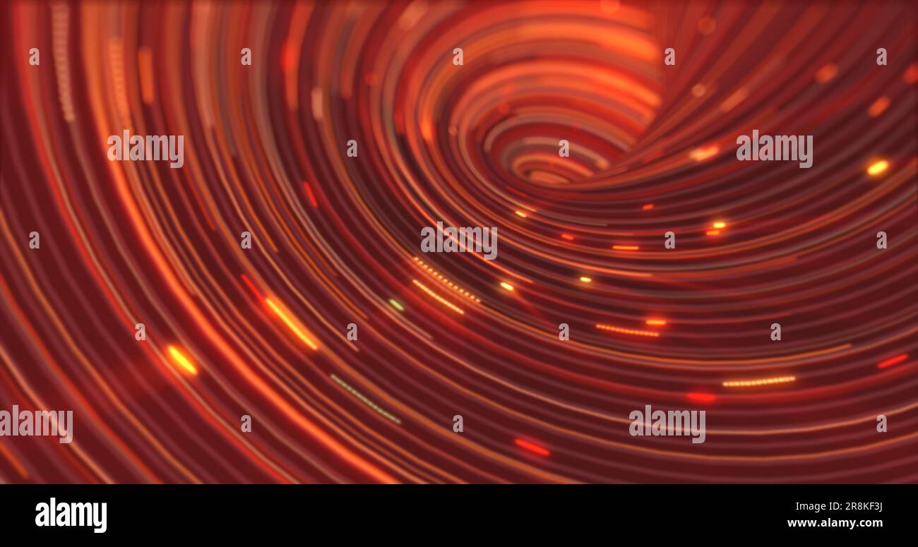 Abstract energy orange swirling curved lines of glowing magical streaks ...