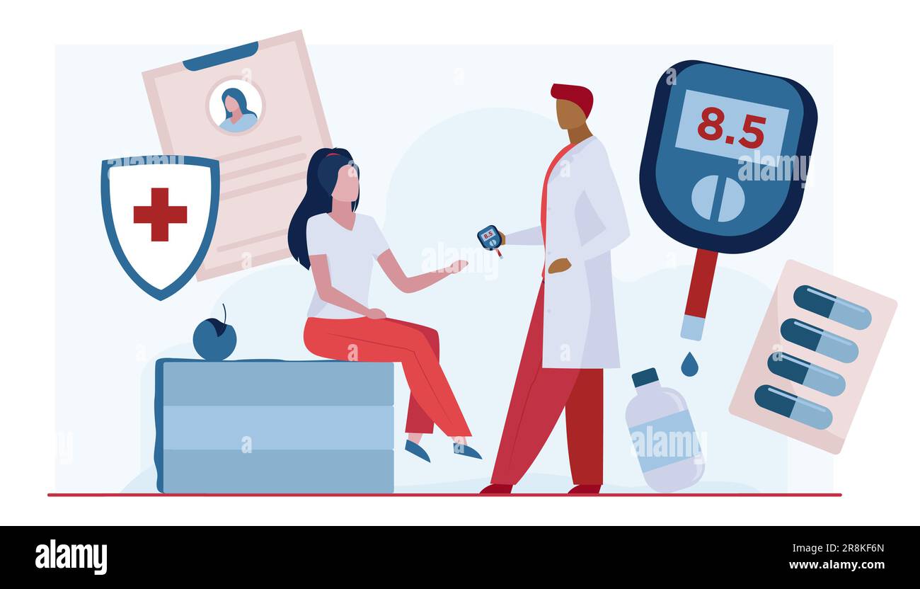 Checking glucose level Stock Vector Images - Alamy