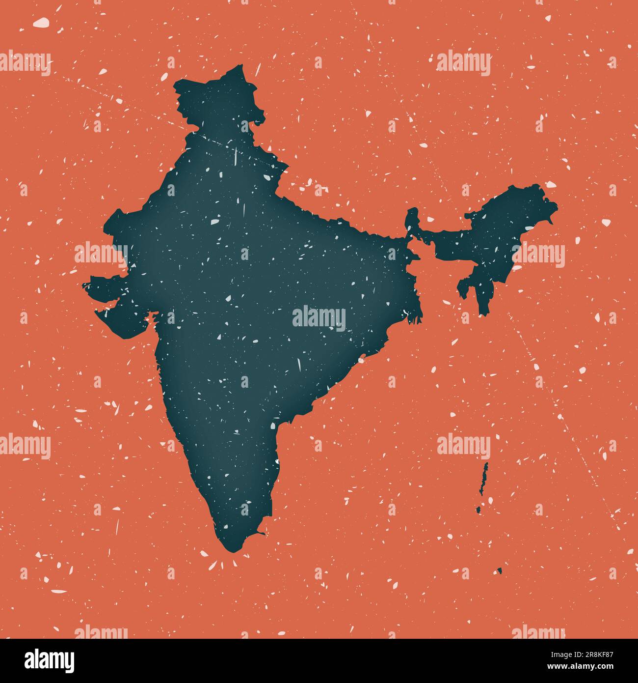 India vintage map. Grunge map of the country with distressed texture ...