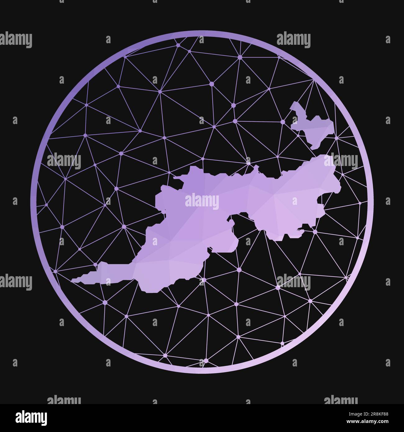 Guana Island icon. Vector polygonal map. Guana icon in geometric style ...