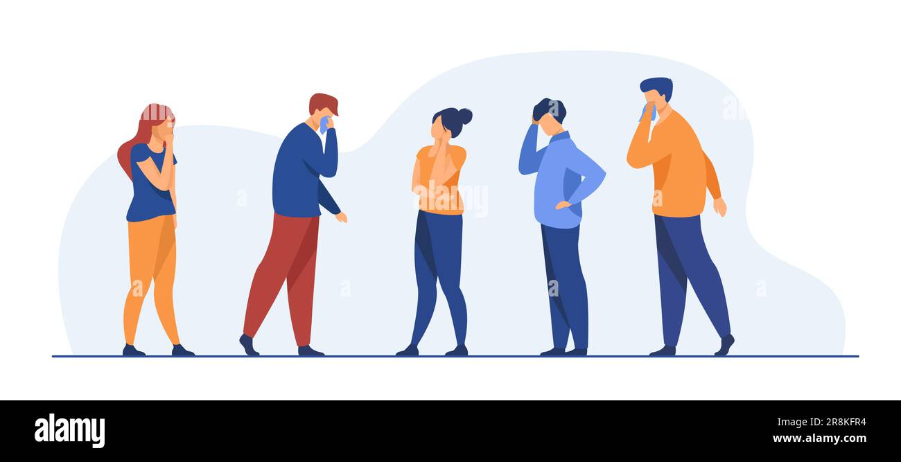 Group of sick people suffering from flu symptoms Stock Vector Image ...