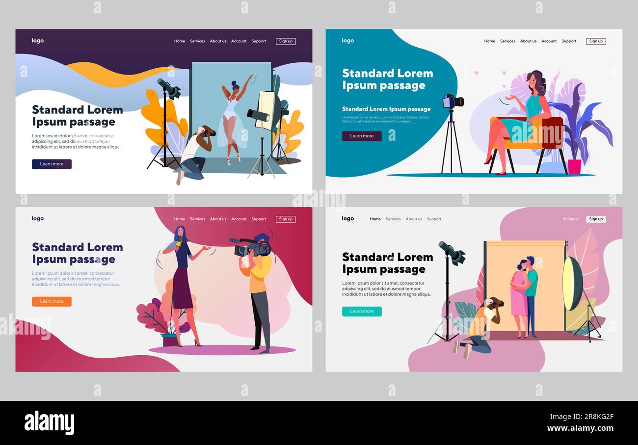 Cameraman recording presenter Stock Vector Images - Alamy