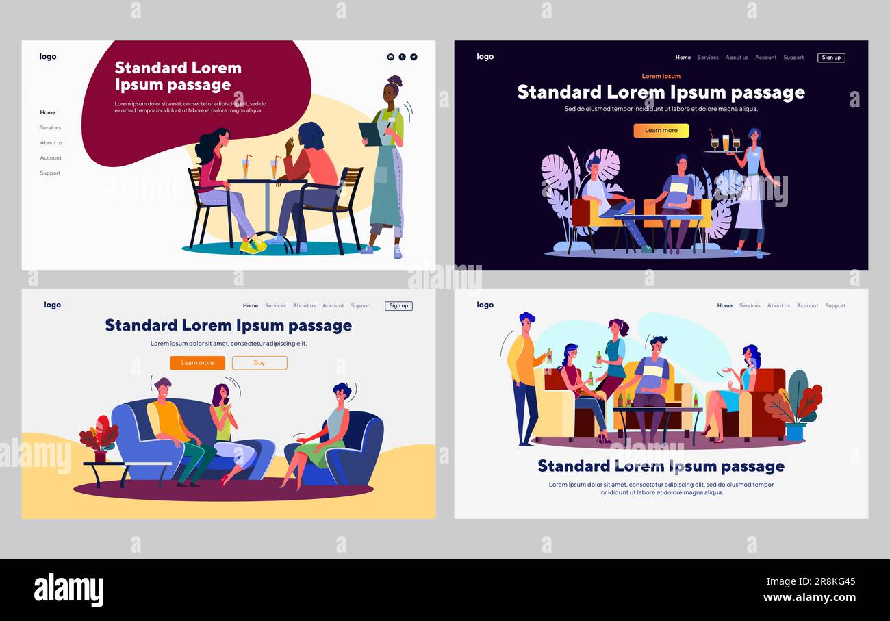 Friends gathering isolated cartoon Stock Vector Images - Alamy