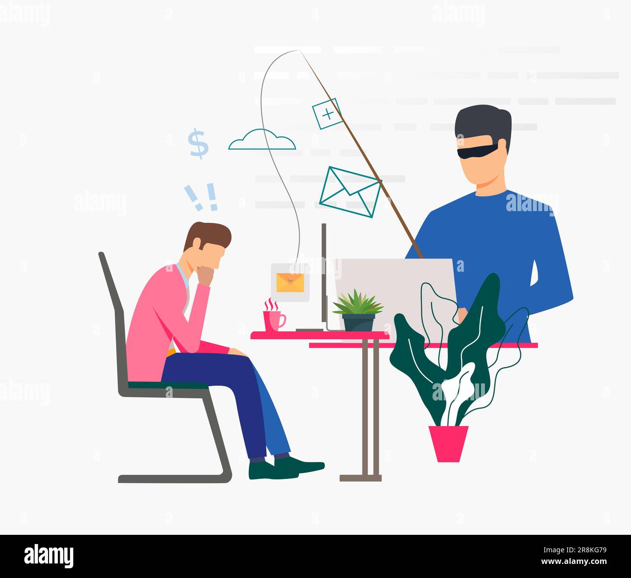Online scammer illustration Cut Out Stock Images & Pictures - Alamy