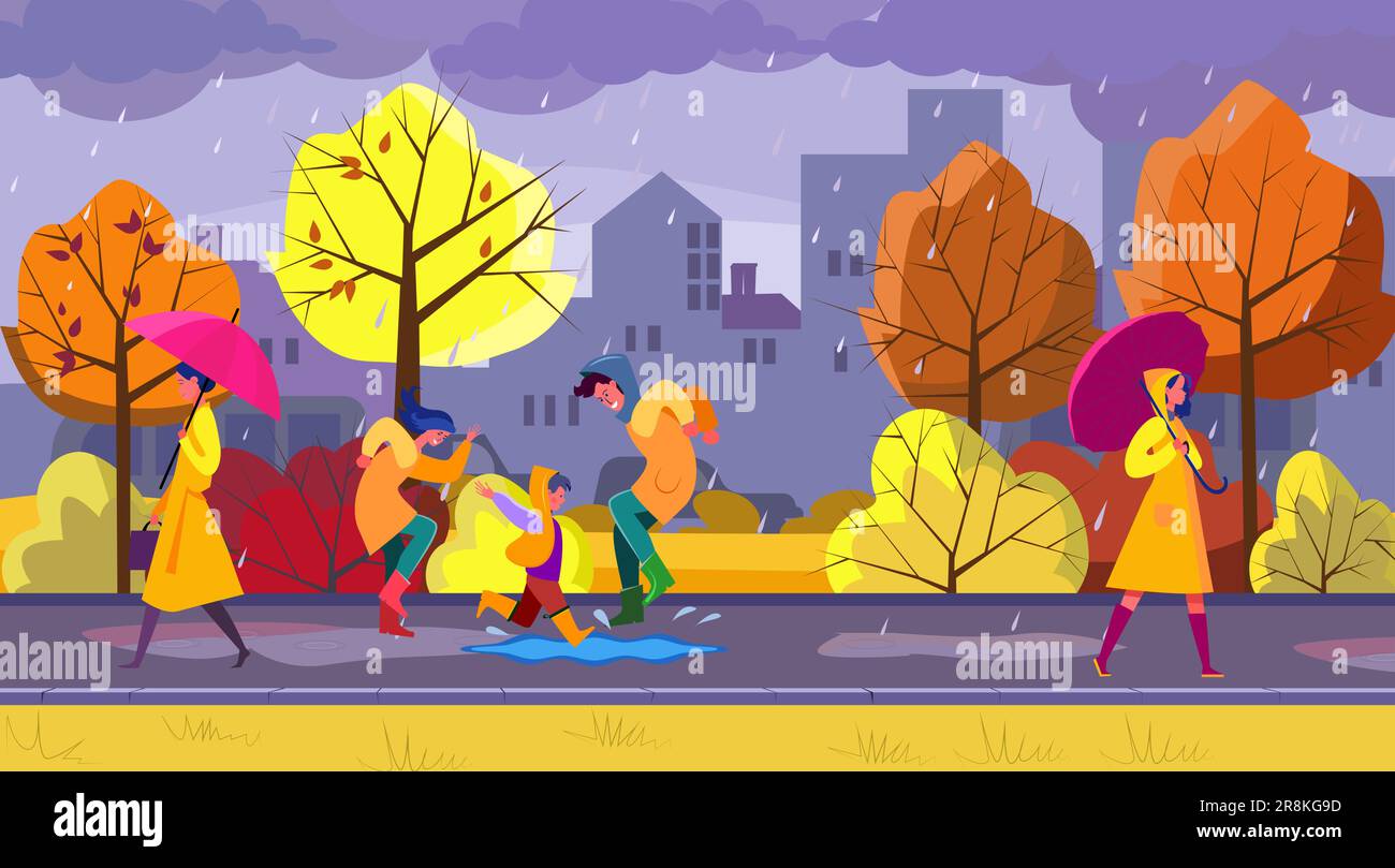 Puddle in park outdoor Stock Vector Images - Alamy