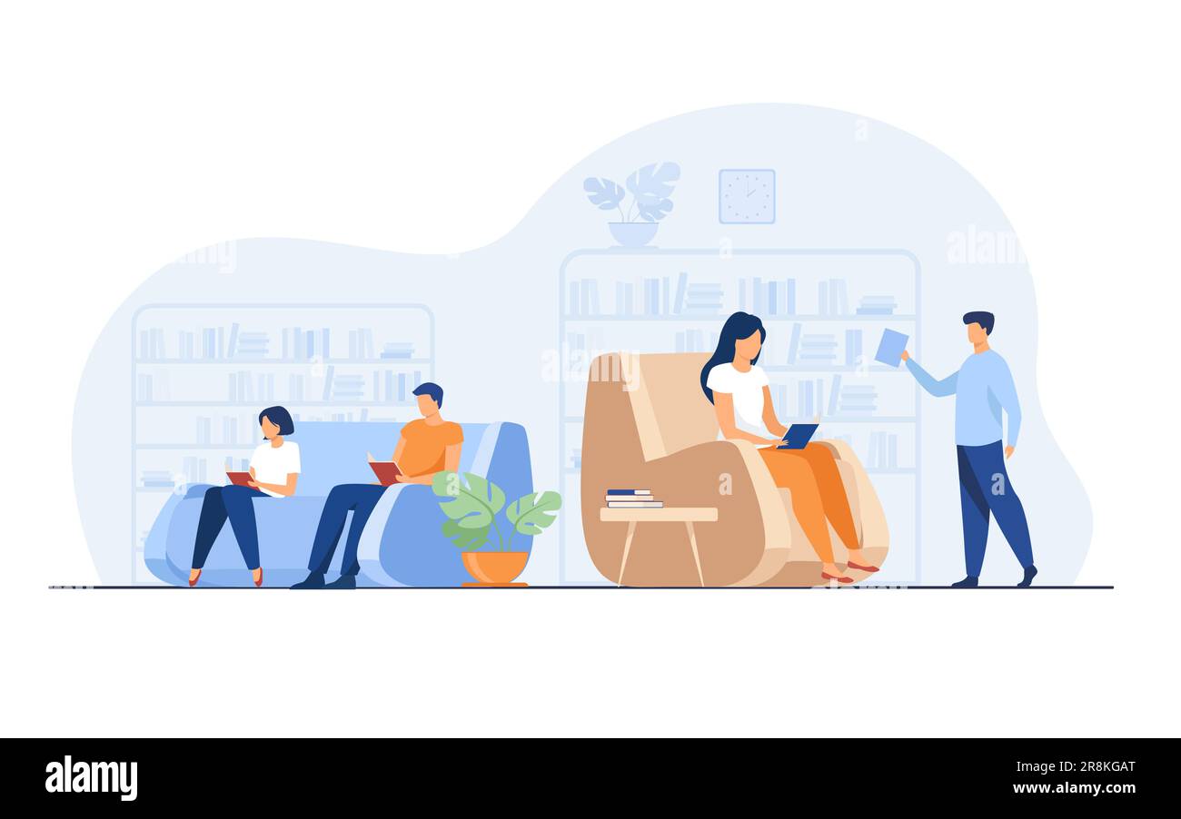 Woman man reading design Cut Out Stock Images & Pictures - Alamy