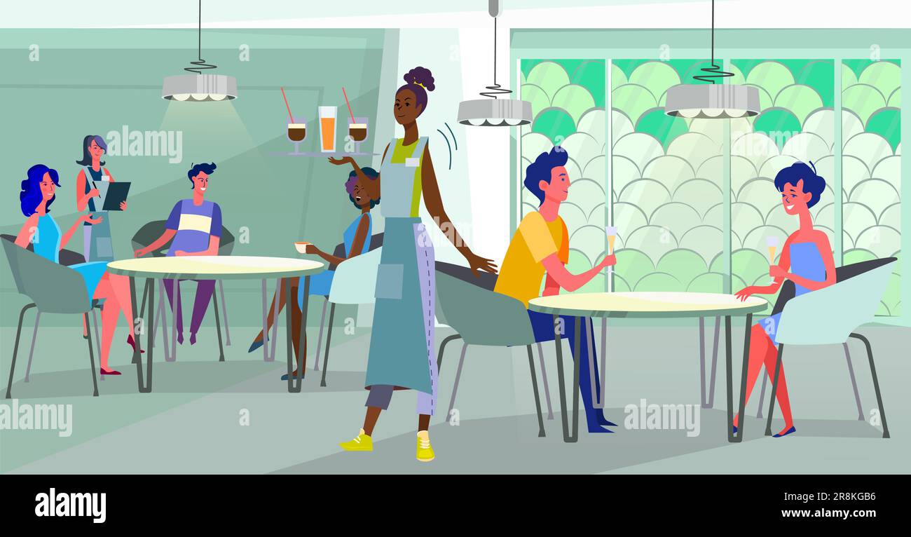 People relaxing in cafe Stock Vector Image & Art - Alamy