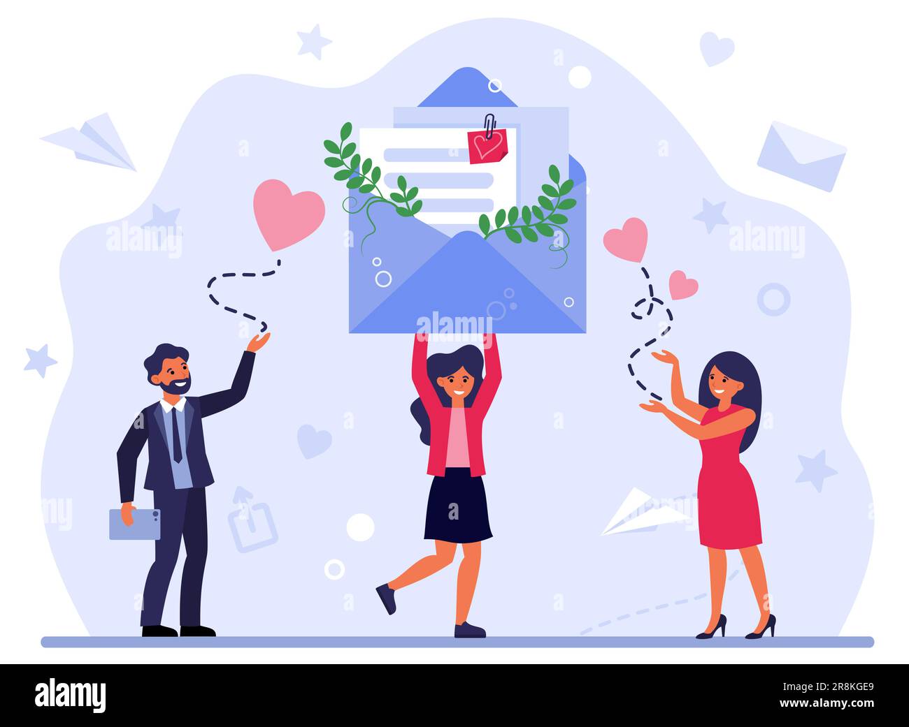 Woman receiving congratulation messages Stock Vector Image & Art - Alamy