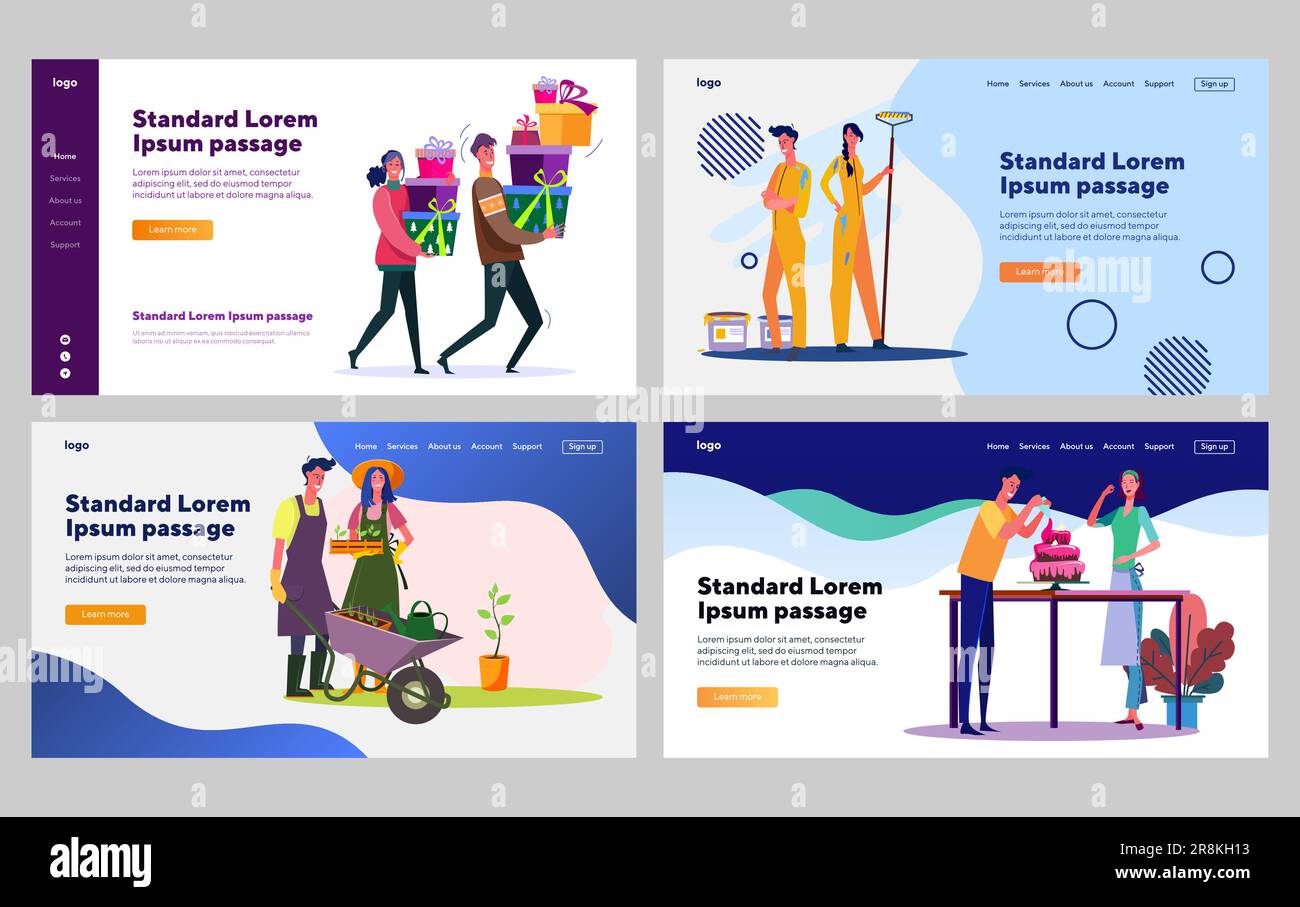 Happy couple gardening Stock Vector Images - Alamy