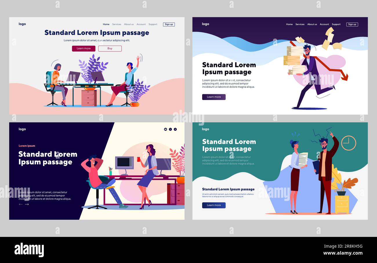 Lazy office workers set Stock Vector Image & Art - Alamy