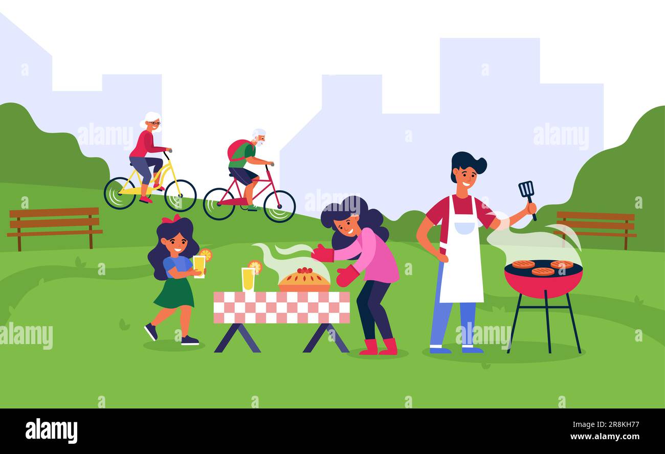 Public barbeque Stock Vector Images - Alamy