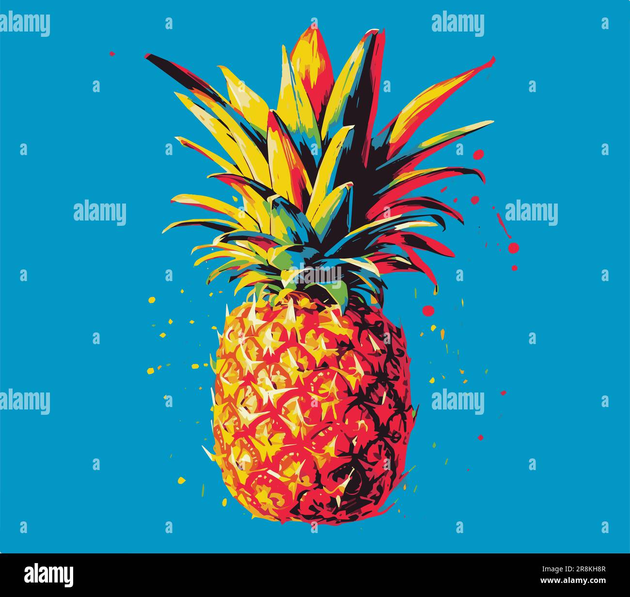 Pineapple Vector illustration Set. Exotic Tropical Fruit. Hand Drawn ...