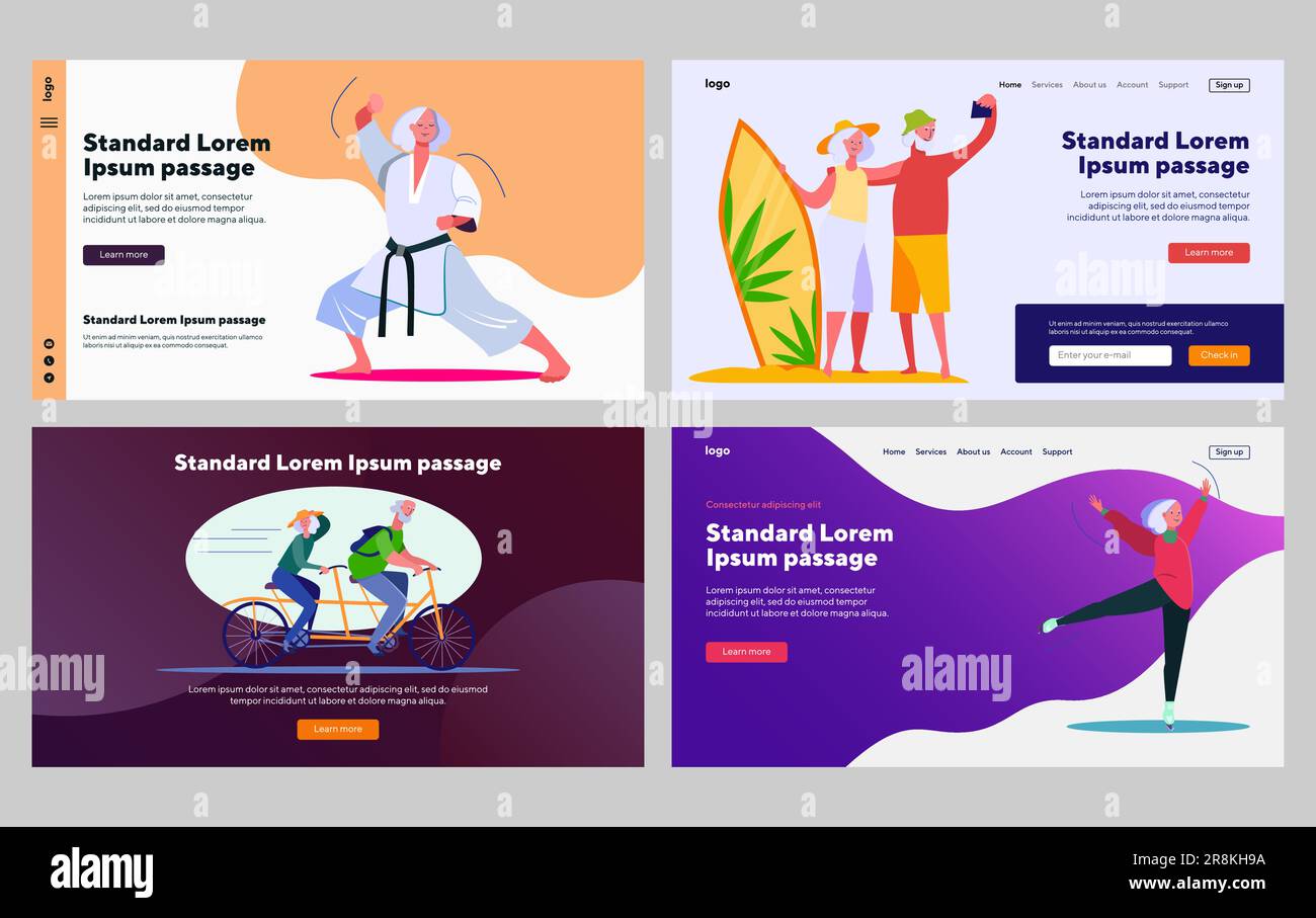 Senior people enjoying activities set Stock Vector Image & Art - Alamy