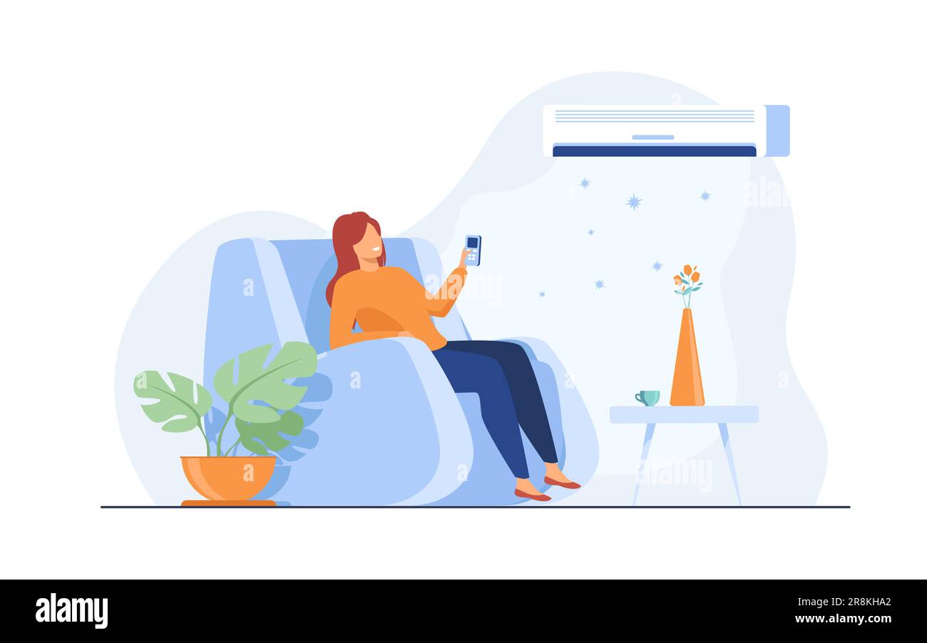 Smart home system woman Cut Out Stock Images & Pictures - Alamy