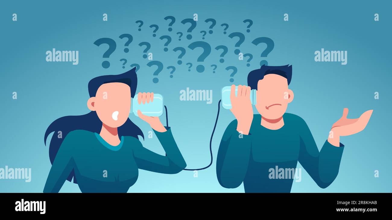 Vector of a perplexed looking man and woman having troubled ...