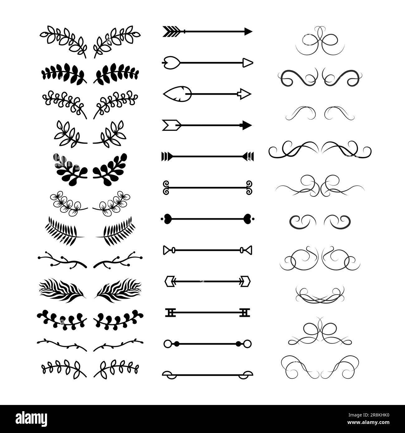 Various floral decorative text dividers set Stock Vector Image & Art ...