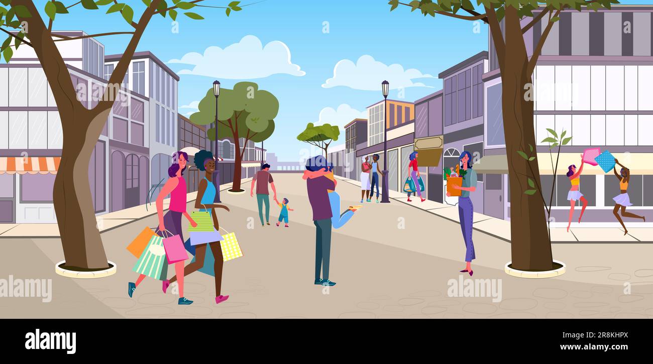 Customer walkway Stock Vector Images - Alamy