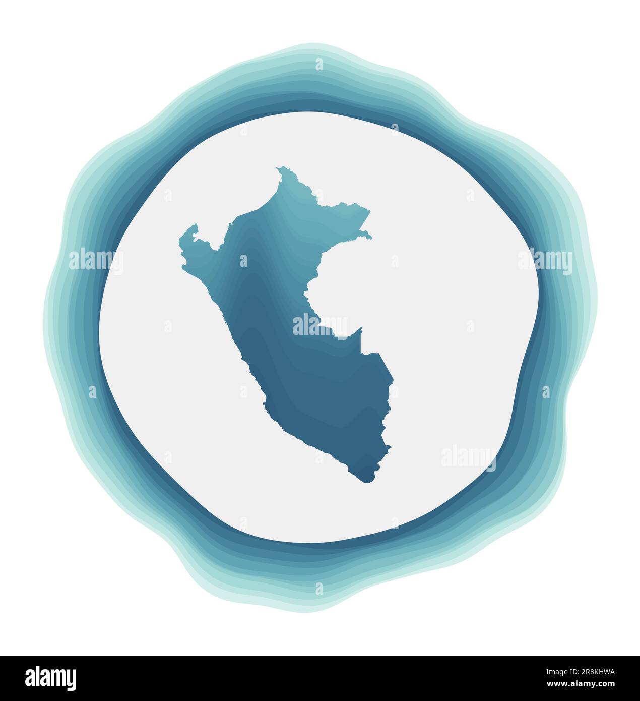 Peru logo. Badge of the country. Layered circular sign around Peru ...