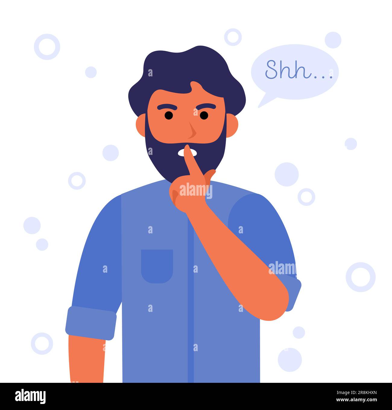 Shh man flat vector illustration Stock Vector Image & Art - Alamy
