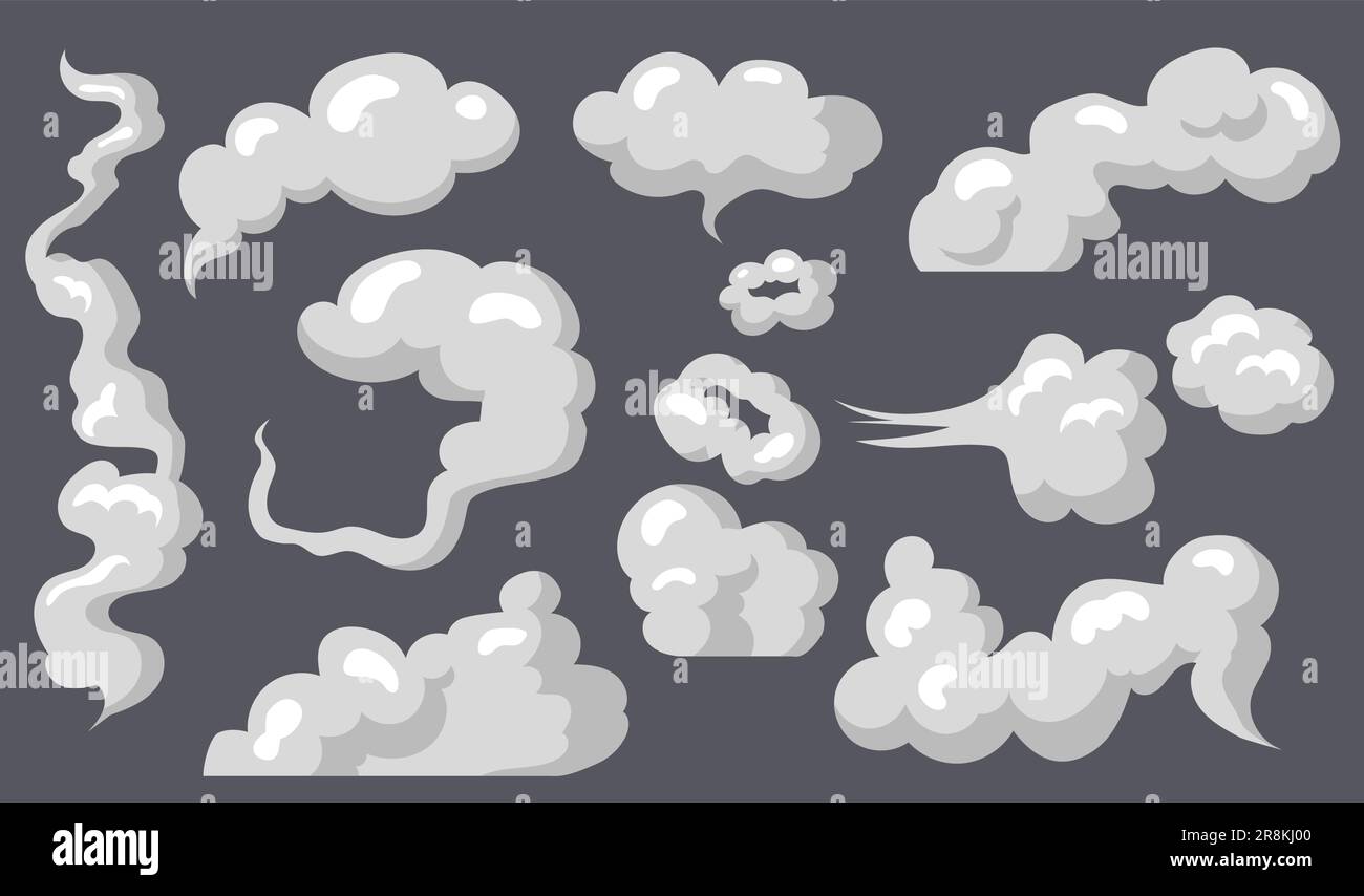 Steam clouds set Stock Vector Image & Art - Alamy