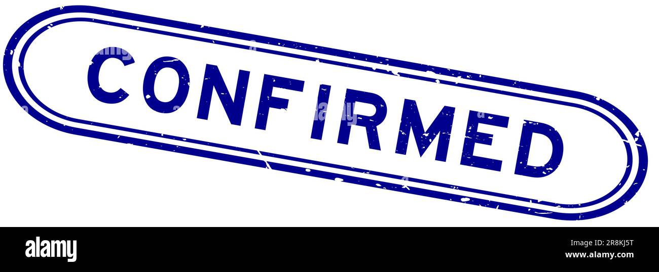 Grunge blue confirmed word rubber seal stamp on white background Stock ...