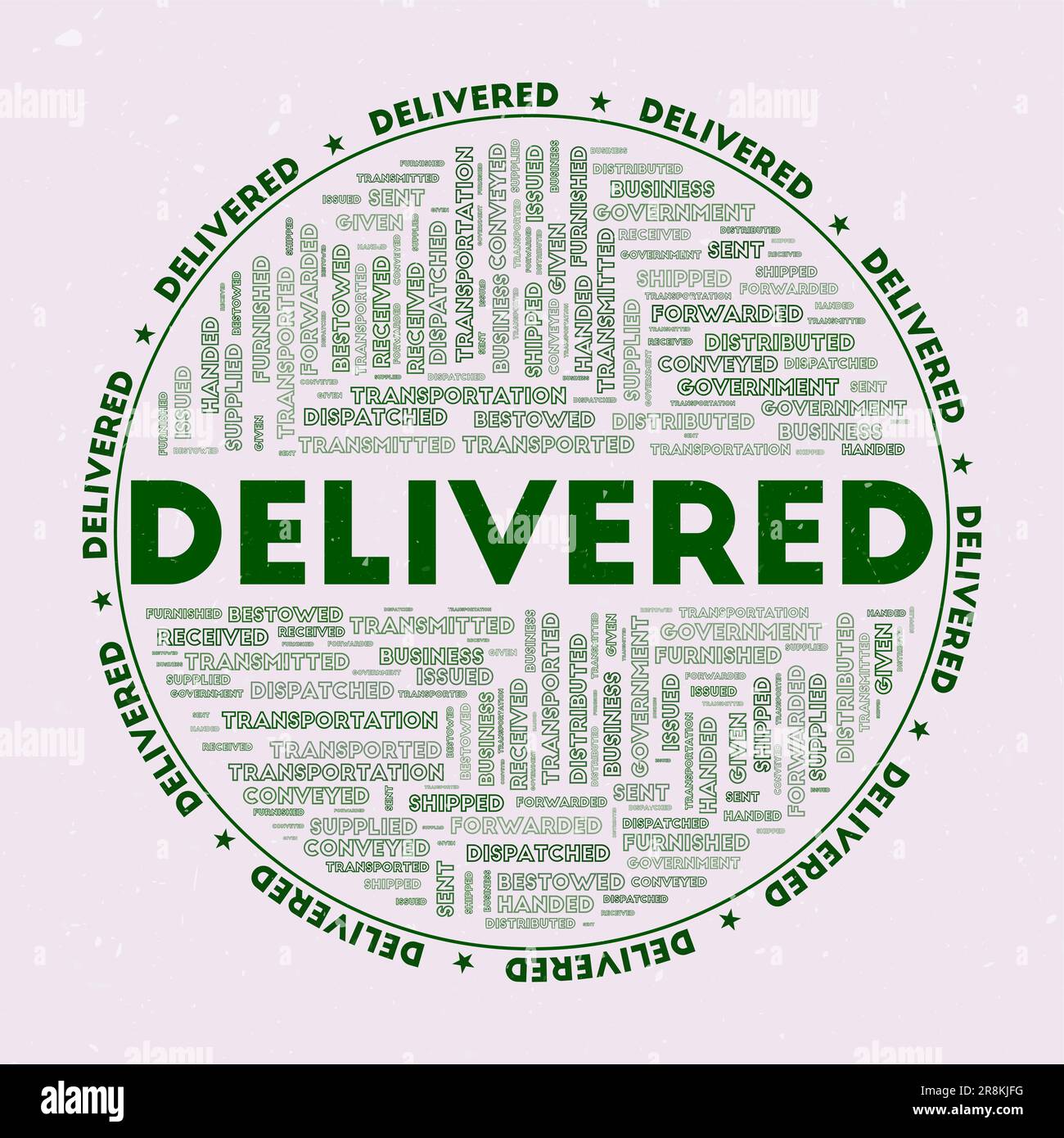 Vector illustration delivered stamp Stock Vector Images - Alamy