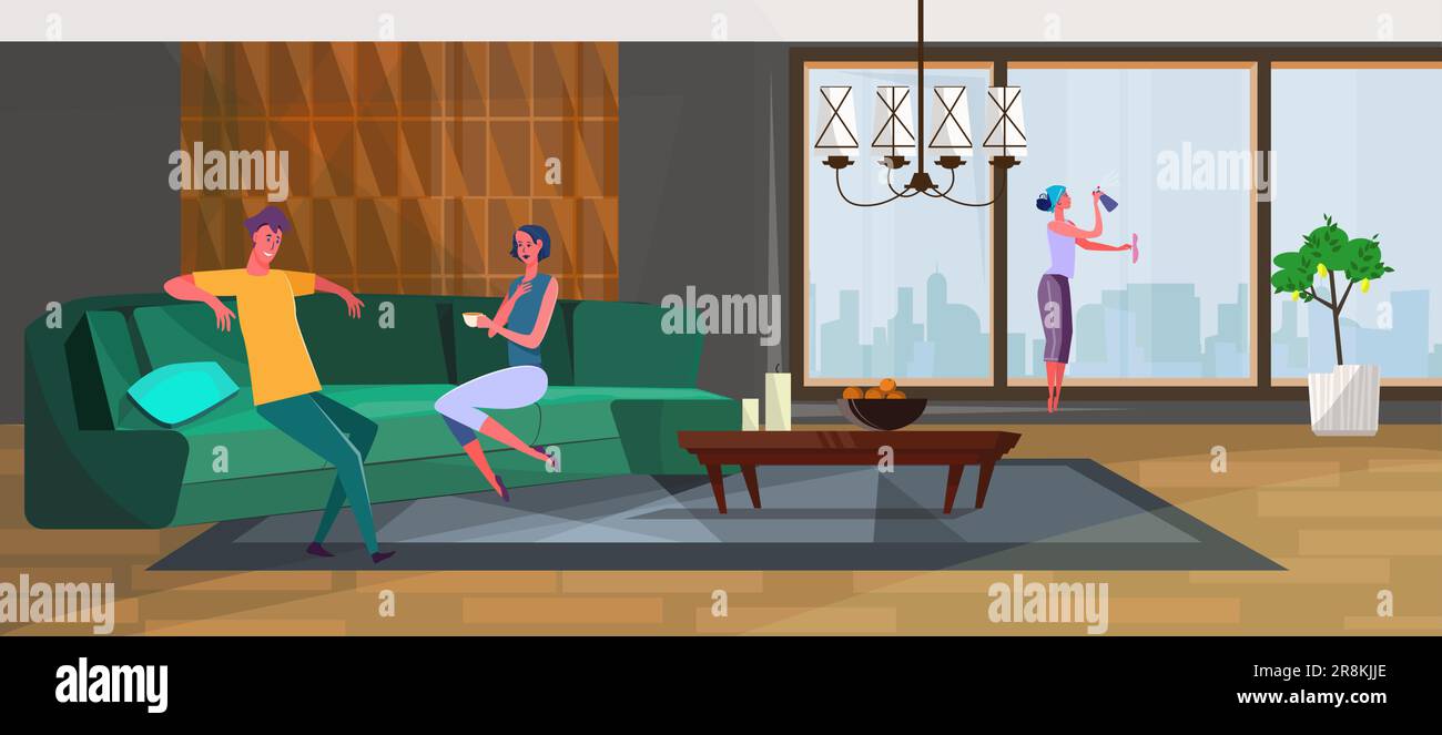 Cartoon couple talking hi-res stock photography and images - Alamy