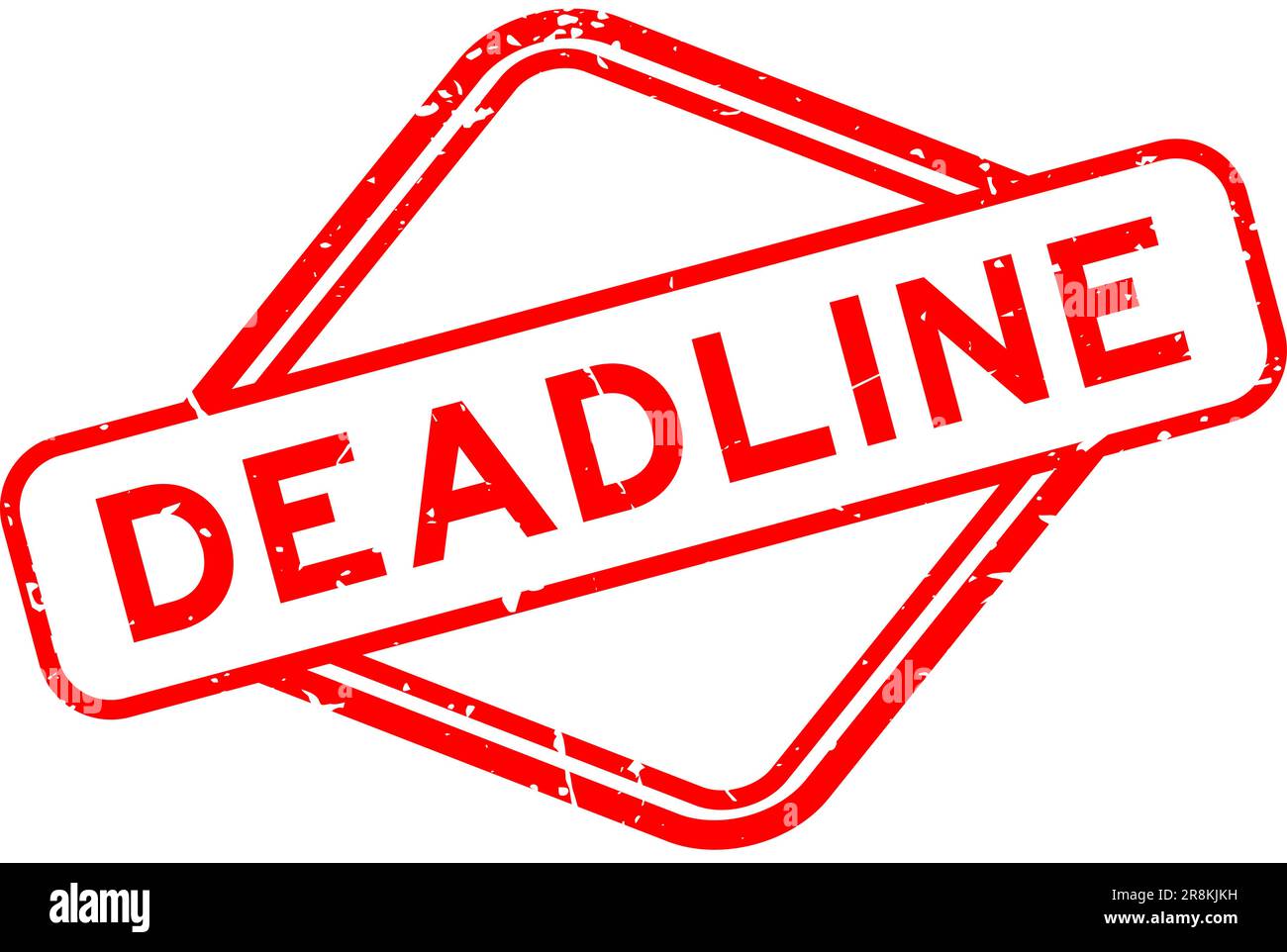 Grunge red deadline word rubber seal stamp on white background Stock ...