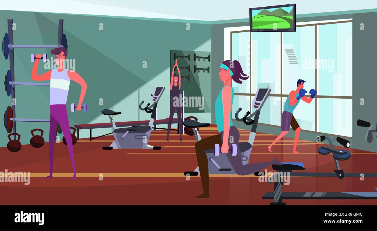 Sporty people exercising in Stock Vector Images - Alamy