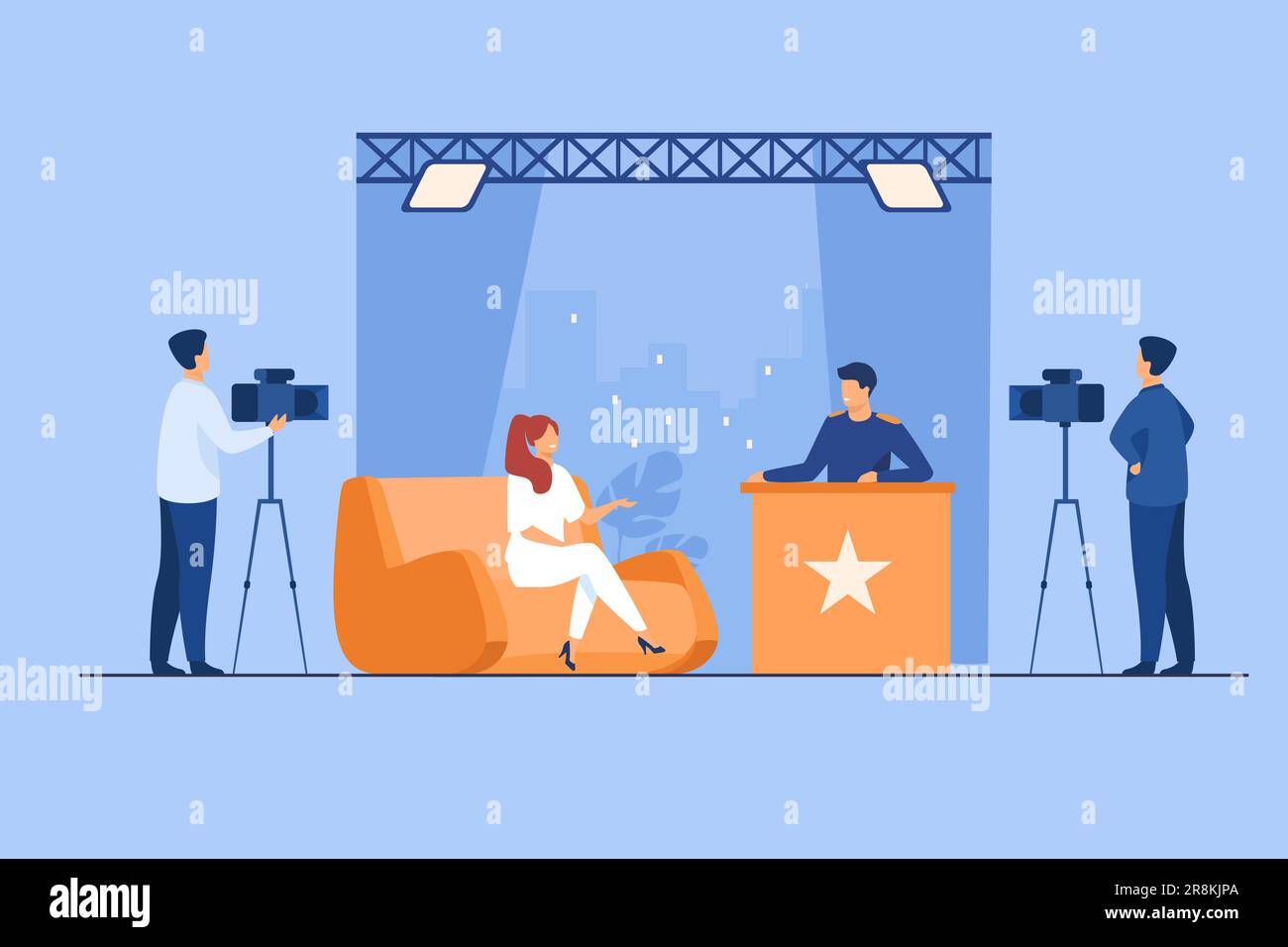 Videographer interviewing Stock Vector Images - Alamy