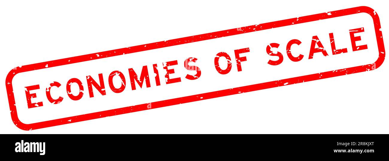 Grunge red economies of scale word square rubber seal stamp on white ...