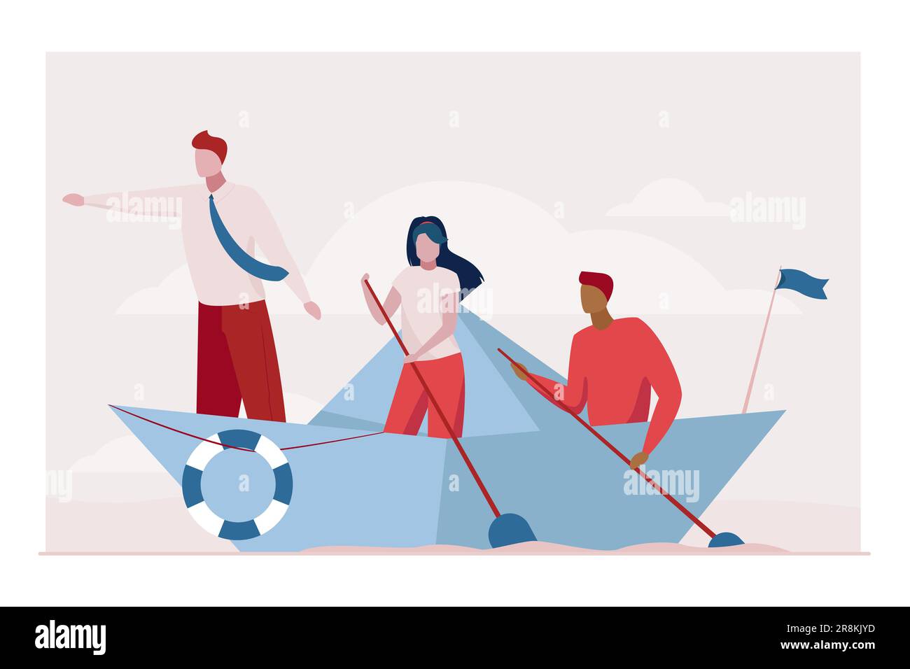 Business team rowing boat Stock Vector Image & Art - Alamy