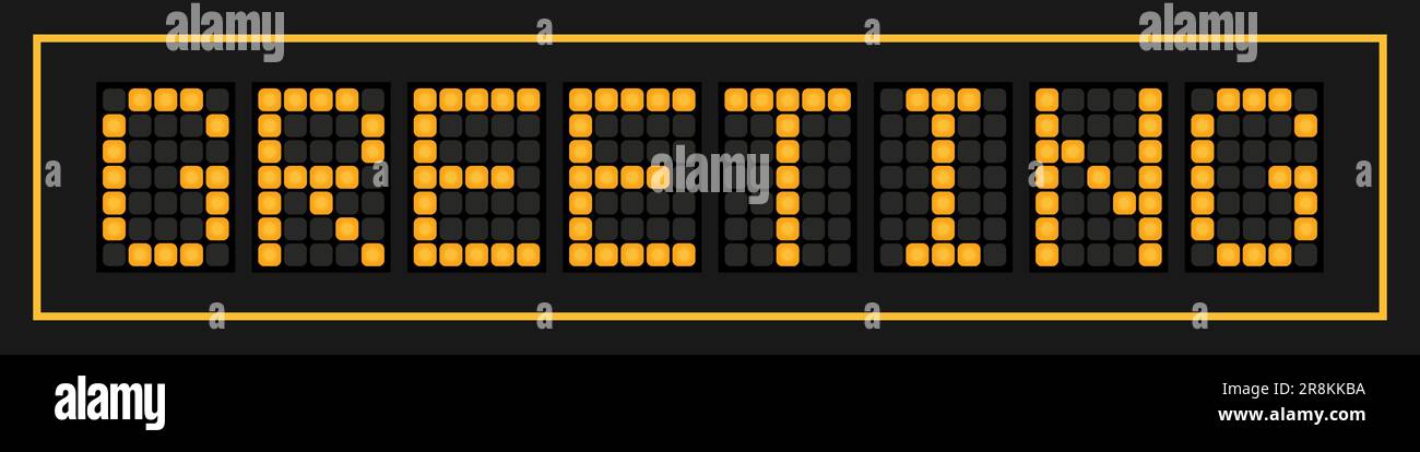 Orange color led banner in word greeting on black background Stock ...