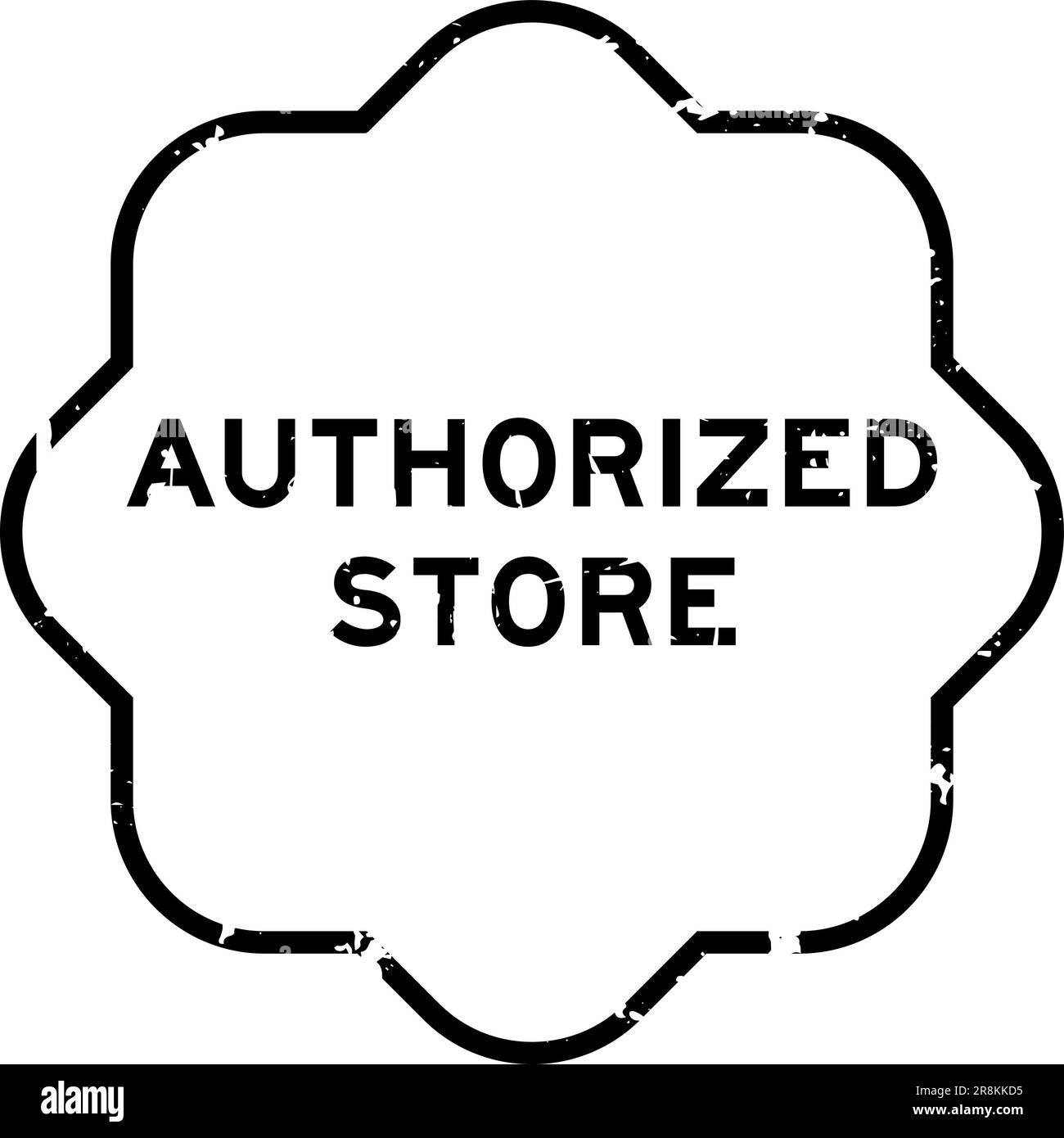 Grunge black authorized store word rubber seal stamp on white ...
