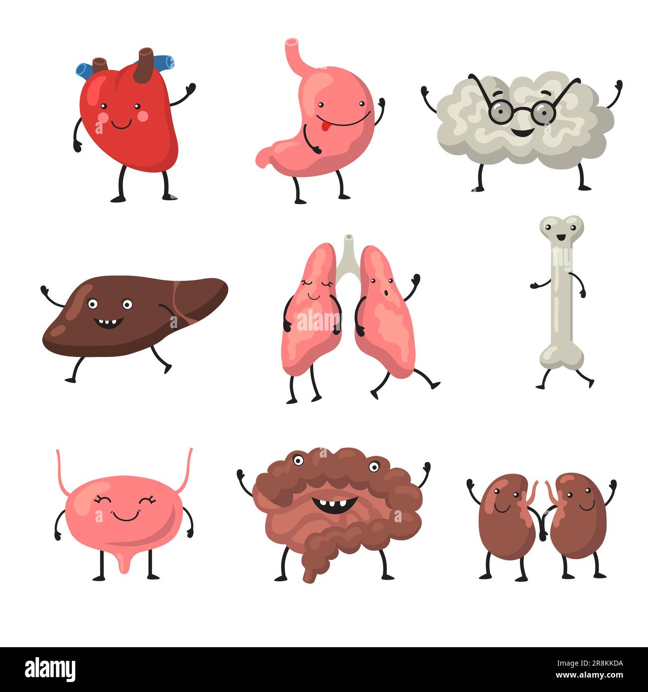 Funny Human Organs Set Stock Vector Image And Art Alamy