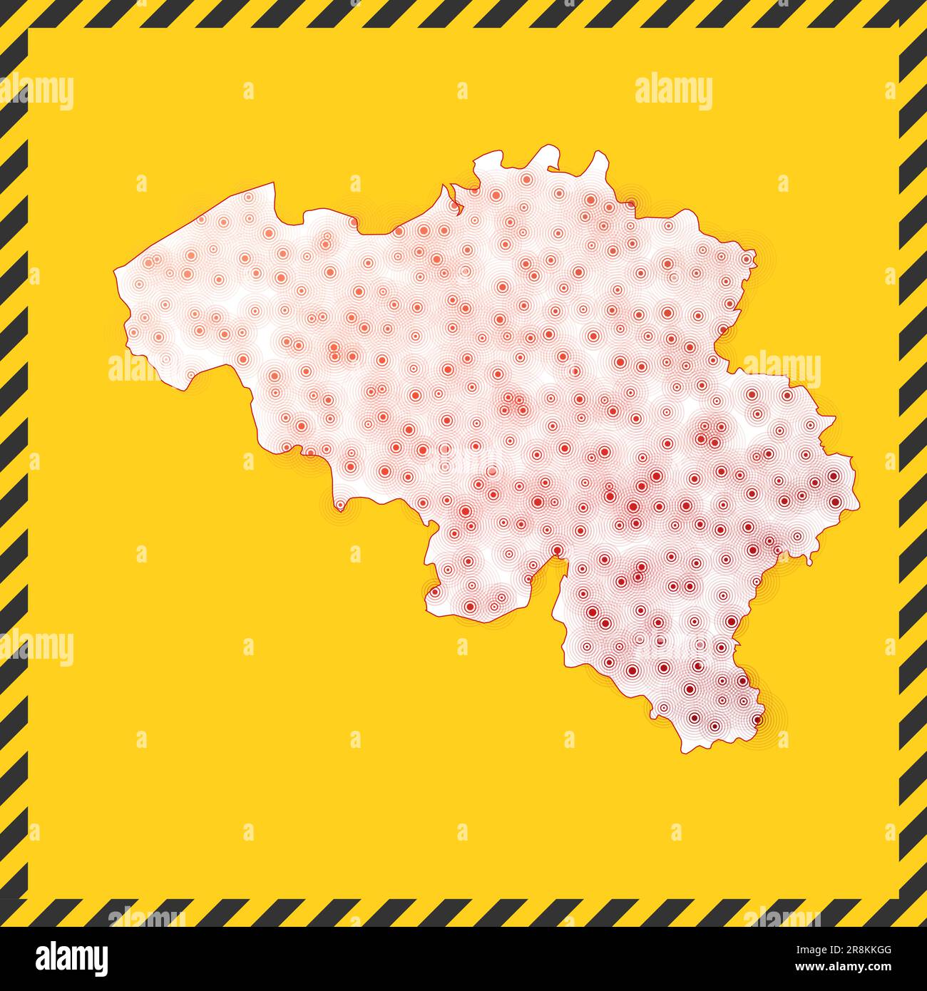 Belgium closed - virus danger sign. Lockdown country icon. Black ...