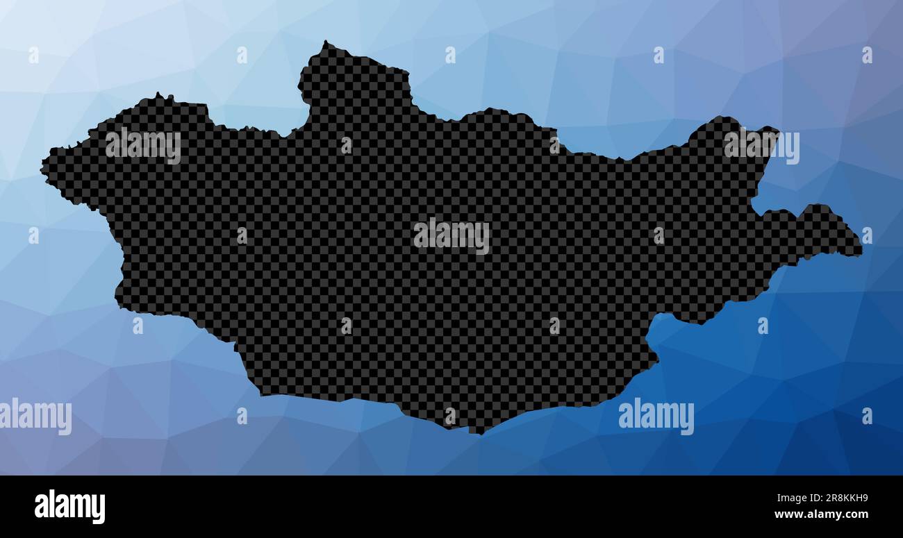 Mongolia geometric map. Stencil shape of Mongolia in low poly style ...