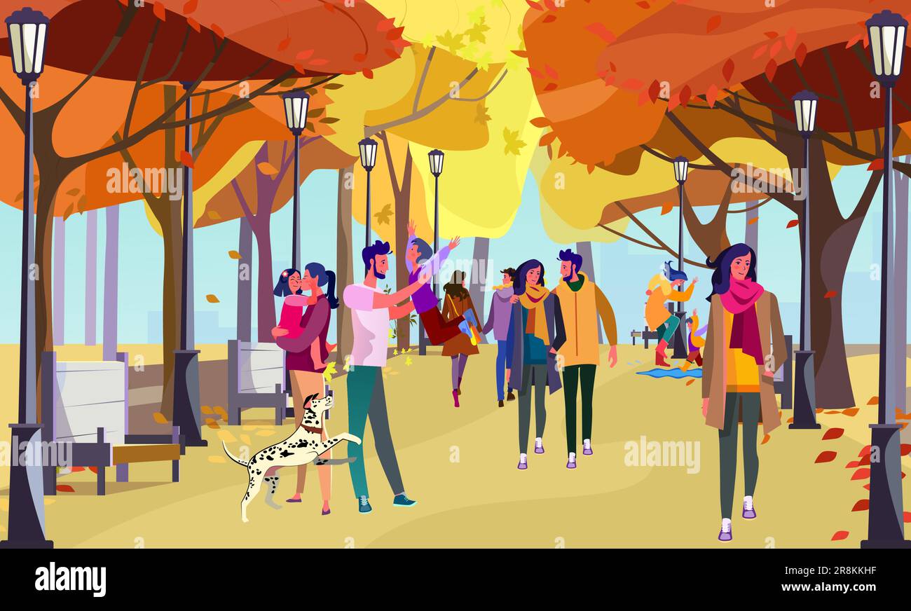 Man walking in autumn Stock Vector Images - Alamy